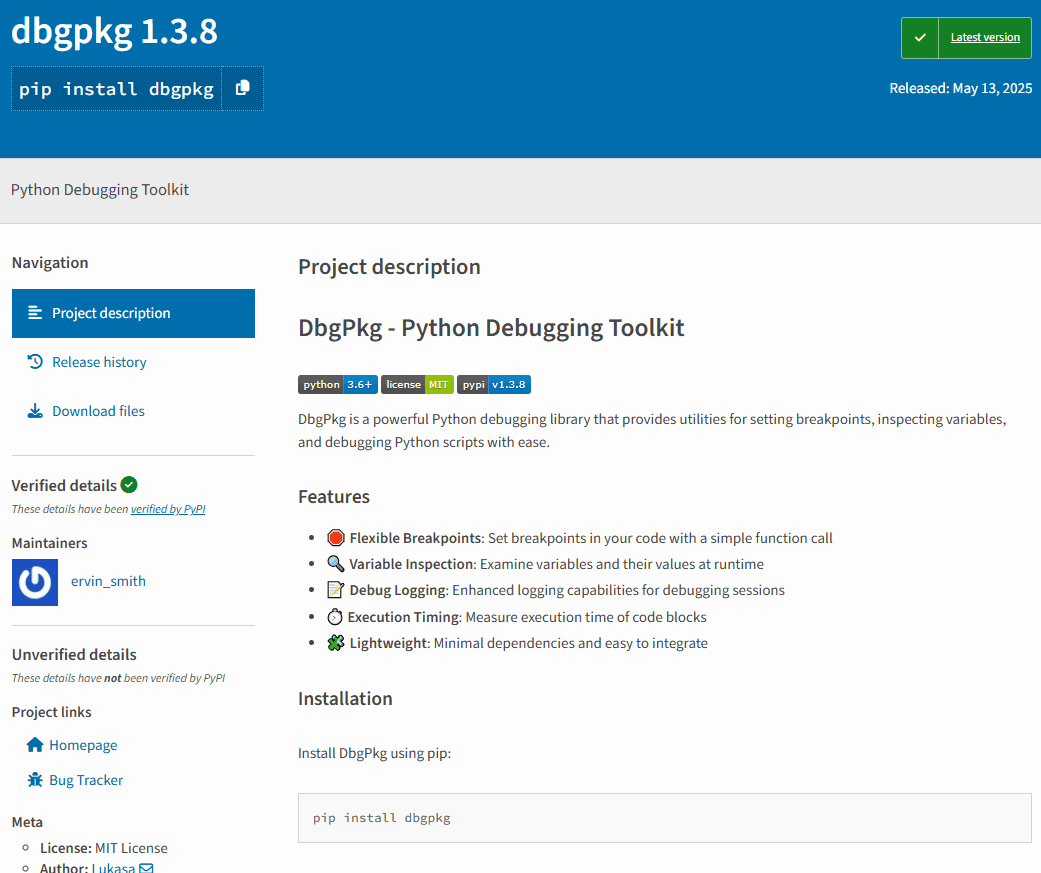 Backdoor implant discovered on PyPI posing as debugging utility | ReversingLabs
