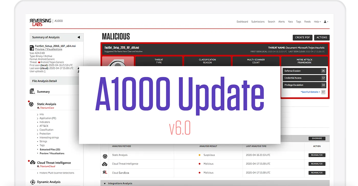 A1000 Version 6.0 | ReversingLabs